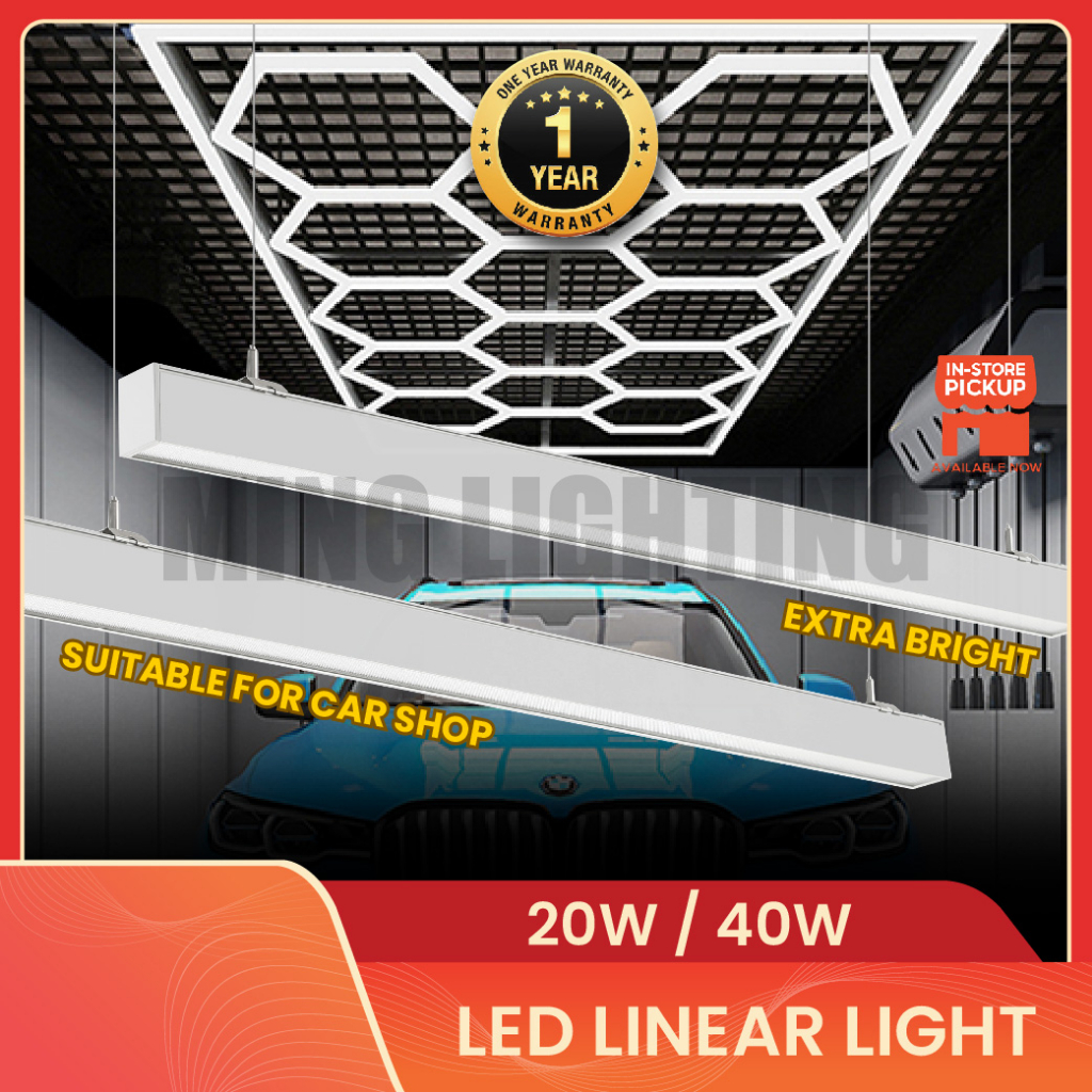 LED Linear Light 20W 40W 2FT 4FT Extra Bright Pendant Lamp Ceiling ...