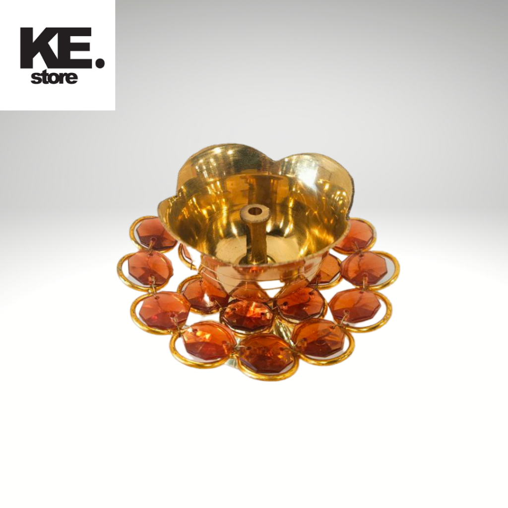 Crystal diya Vilakku/Oil Lamp Diya for Wealth & Prosperity/ BGP 049A ...