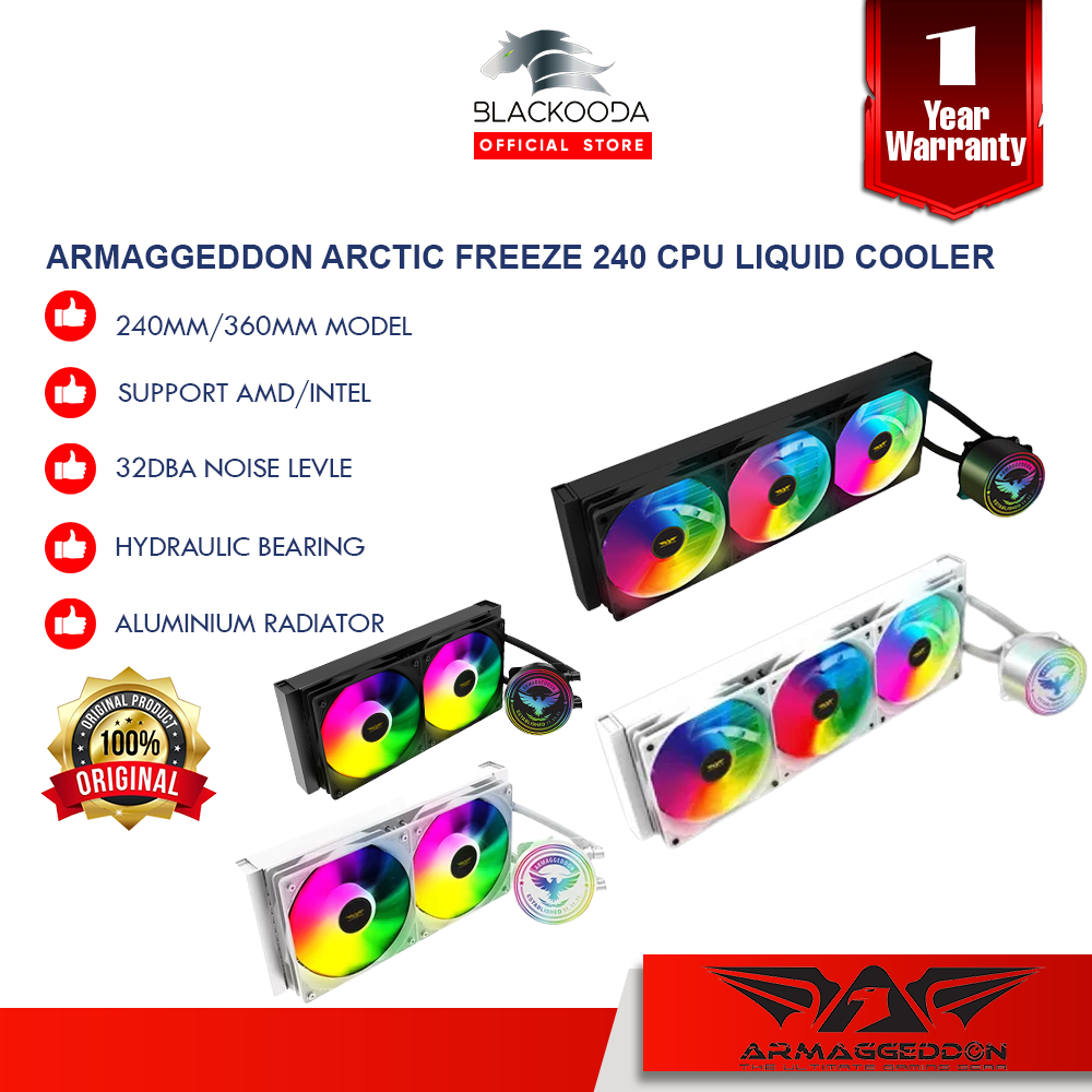 Armaggeddon Arctic Freeze 240 / 360 Hydraulic Bearing CPU Liquid Cooler ...