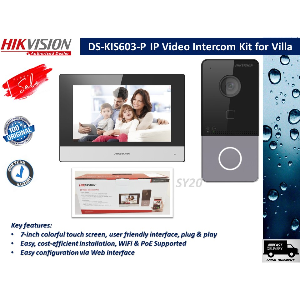 HIKVISION IP Video Intercom Kit for Villa (DS-KIS603-P) | Shopee Malaysia