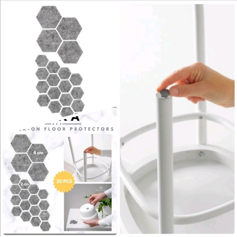IKEA FIXA / stick-on floor protectors / 1pack 20pcs | Shopee Malaysia