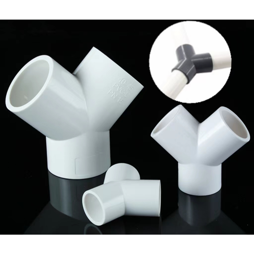 【M'Stock】PVC Y-Type Tee Connector Water Supply Tube Joint Y Inclined ...