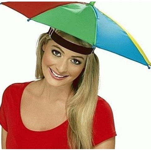 Colourful Rainbow Umbrella Hat / Umbrella Head Umbrella Rainbow ...