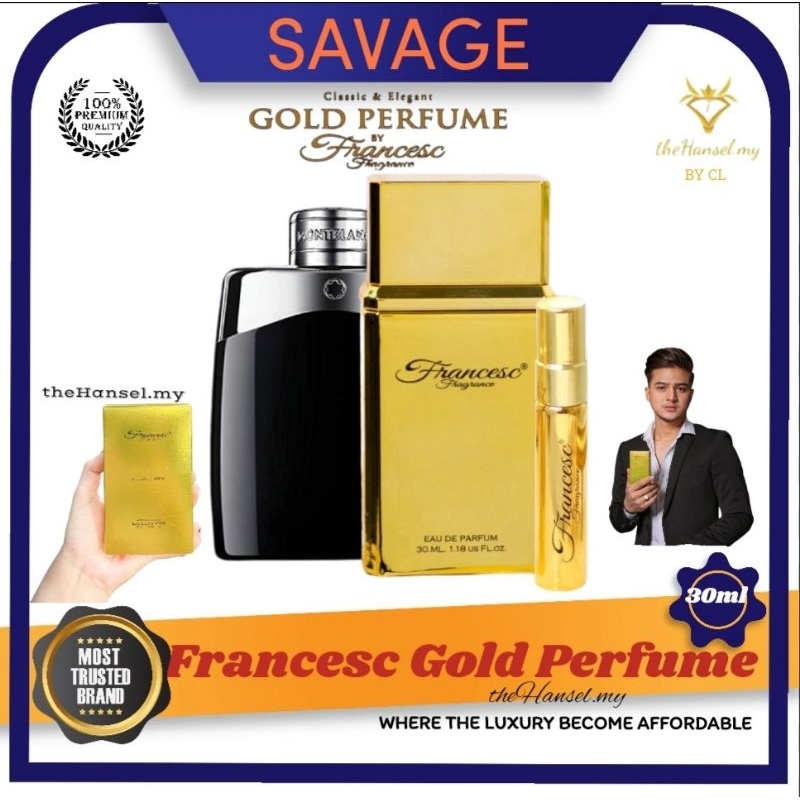 BEST SELLER⚡ SAVAGE GOLD PERFUME Edp Legend Mont Francesc Fragrance 12h ...