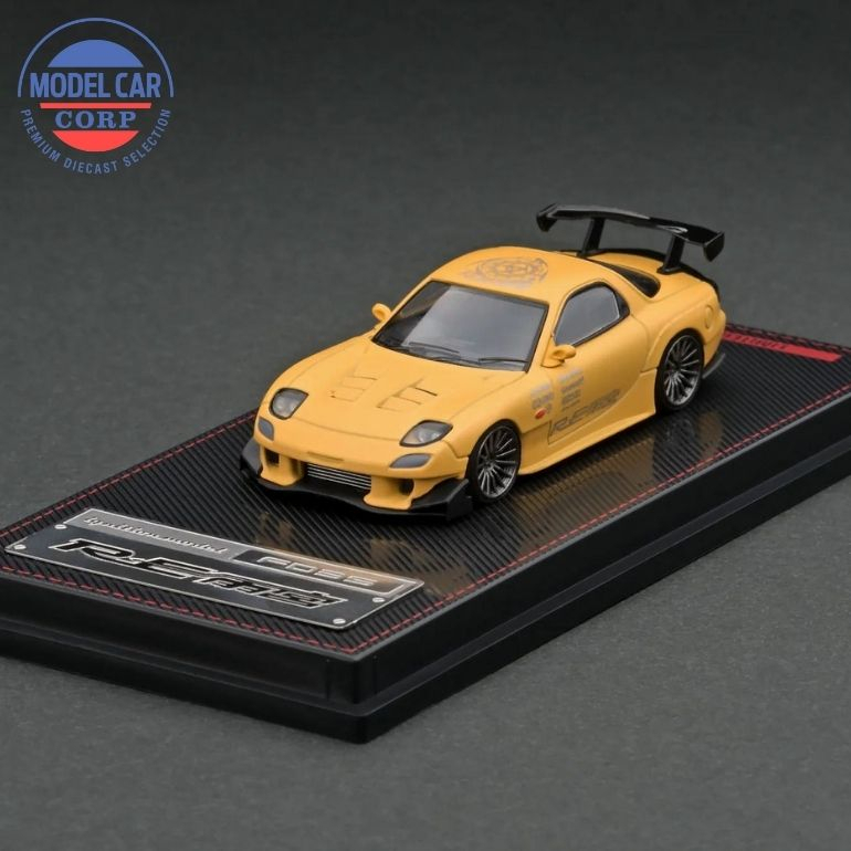 Ignition Model Mazda RX-7 (FD3S) RE Amemiya Matte Yellow IG2062 Scale: 1/64 Model Car Corp ...