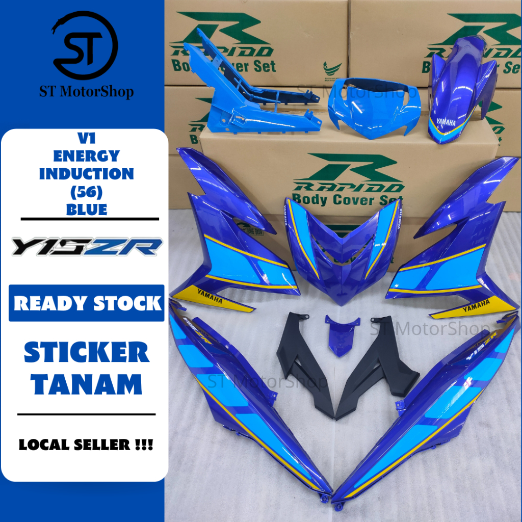 YAMAHA Y15 Y15ZR V1/V2 ENERGY INDUCTION (56) BLUE COVER SET (STICKER ...