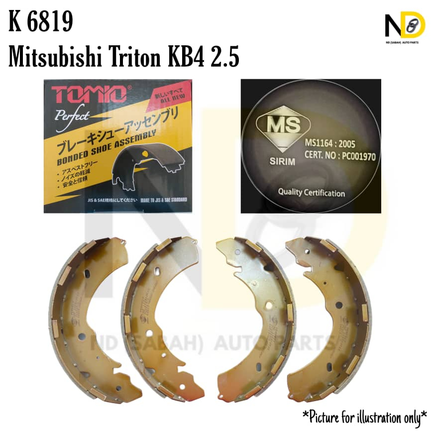 MITSUBISHI TRITON KB4T 2.5 / ISUZU D-MAX V-CROSS REAR BRAKE SHOE K6819 ...