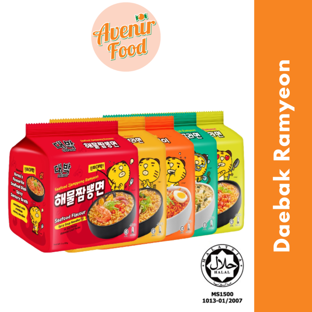 DAEBAK Ramyeon (Multipack, HALAL) [Seafood Jjamppong / Rabokki / Miyeok ...
