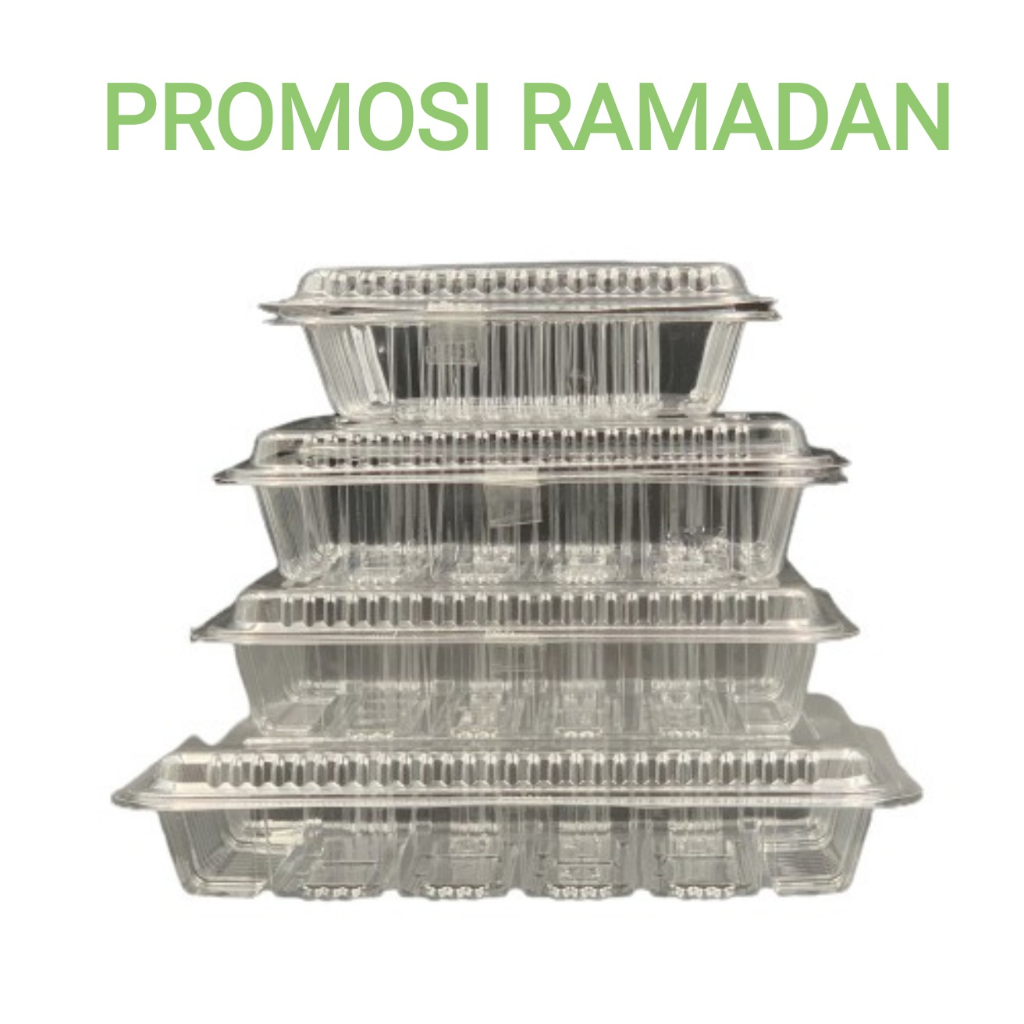 OPS Plastic Tray [ 100pcs± ] Bakery Disposable Plastic Clear Food Box ...