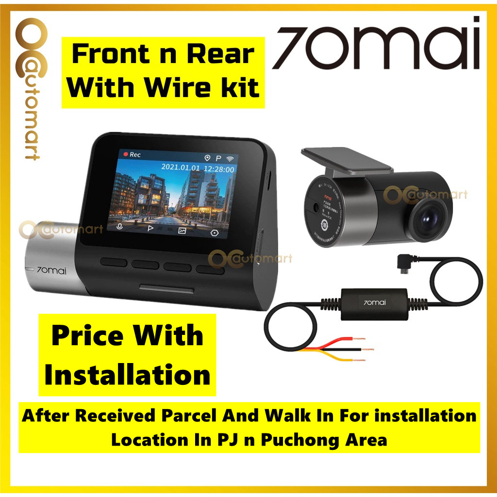 [Installation Provided] 70mai Pro Plus A500S or A510 Car Recorder Front n Rear Dashcam 70Mai ...