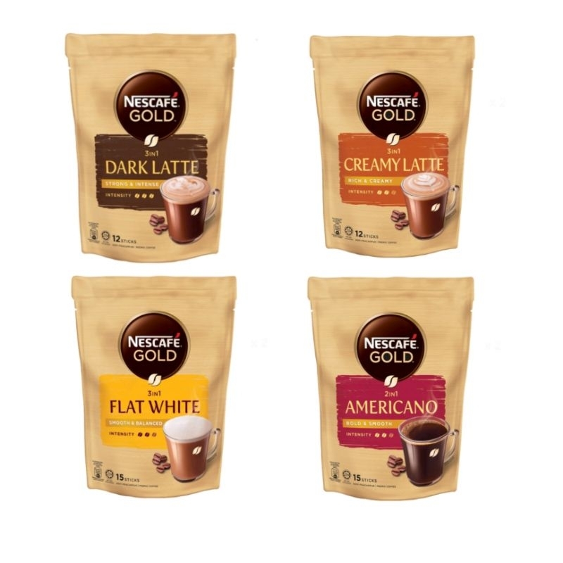 NESCAFE Gold 3 in 1 12 / 15 Sticks Dark Latte | Creamy Latte | Flat ...