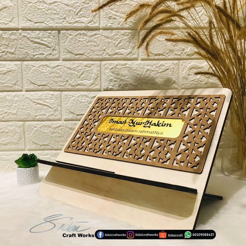 Rehal KayuFree Engrave Name - Wooden Rehal Premium| Limited Edition ...