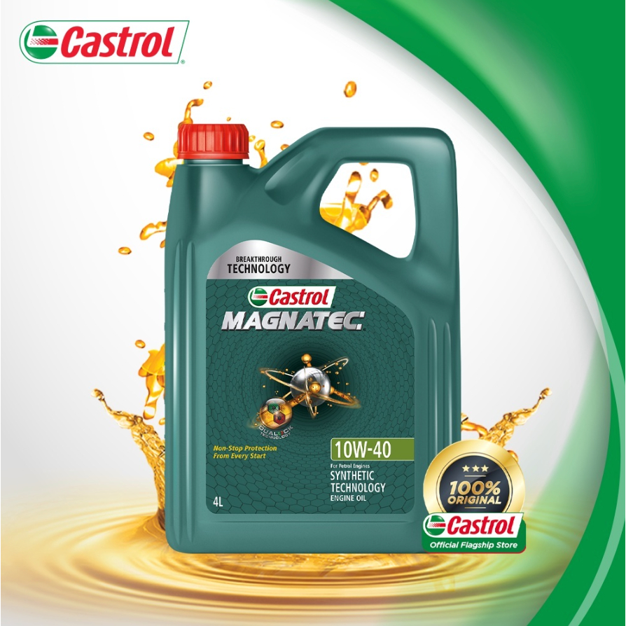 [Ready Stock] DUALOCK Castrol MAGNATEC 10W-40 for Petrol Vehicles (4L ...