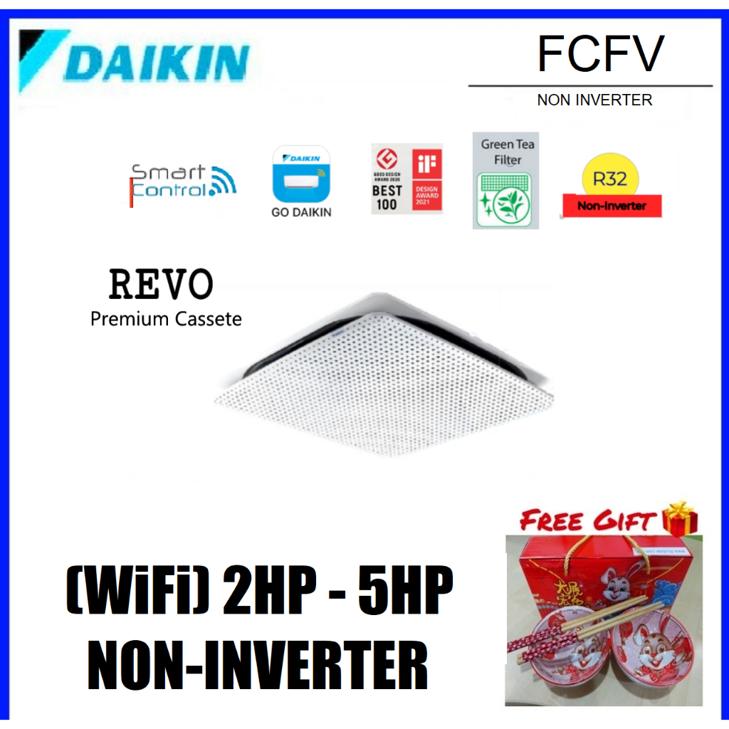 DAIKIN REVO (Premium) Surround Cassette 2HP / 2.5HP / 3HP / 4HP / 5.0HP ...