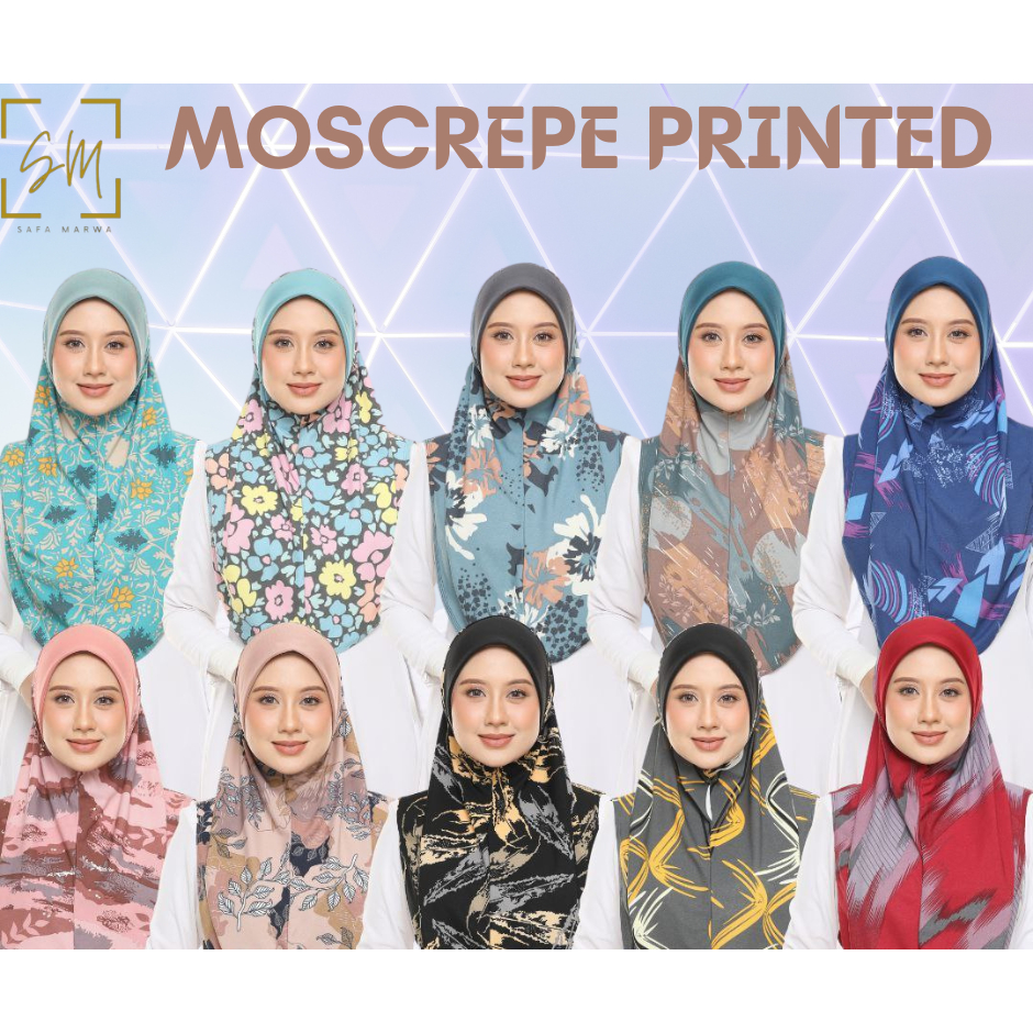 Tudung Sarung Moscrepe /Tudung Moscrepe Corak/Tudung/Tudung Moscrepe ...