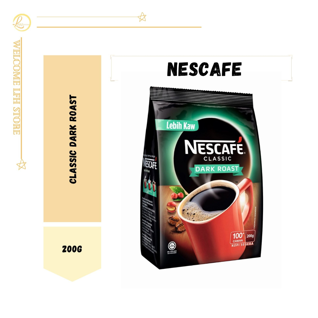 NESCAFE Classic Dark Roast Refill Pack (50g/200g) Premium Black Coffee ...