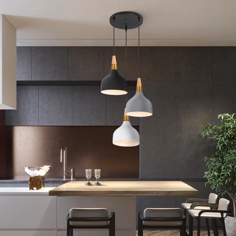 Nordic light industrial black gold casing Modern pandent light dining ...