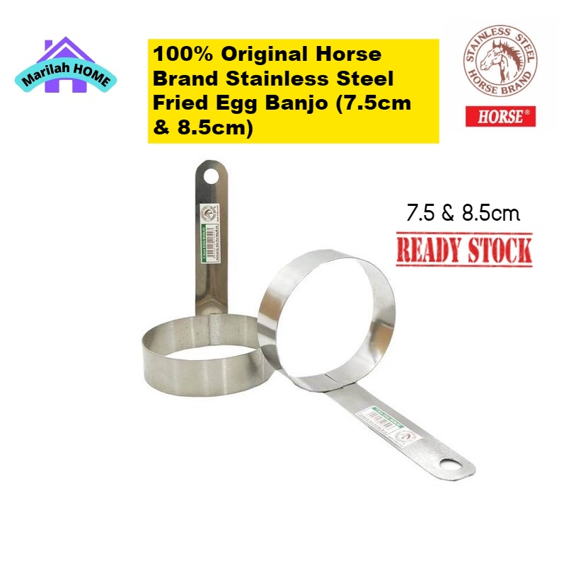 🐴100% original Horse Brand Stainless Steel Fried Egg Ring Mould Banjo ...