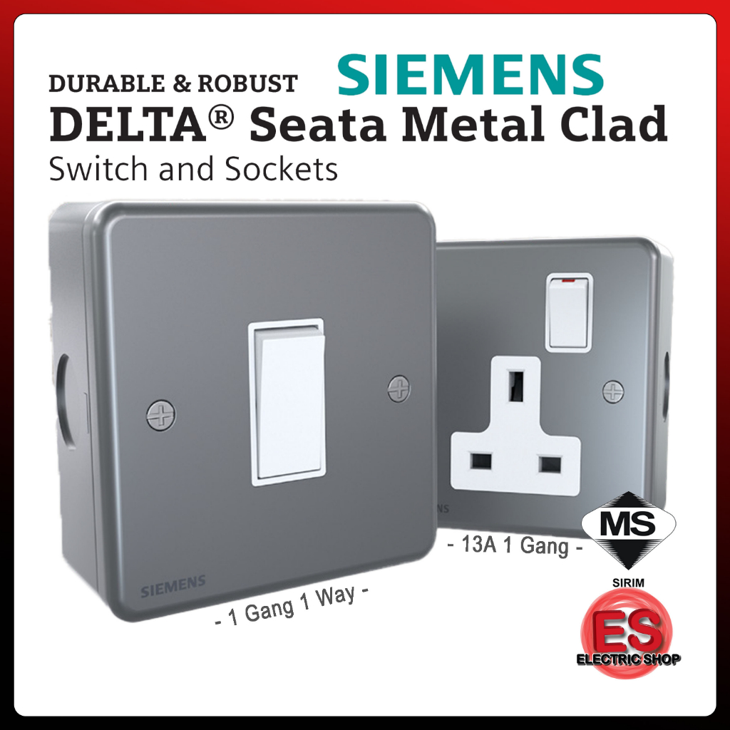 SIEMENS DELTA® Seata Durable & Robust Metal Clad Switch Socket [ Sirim ...