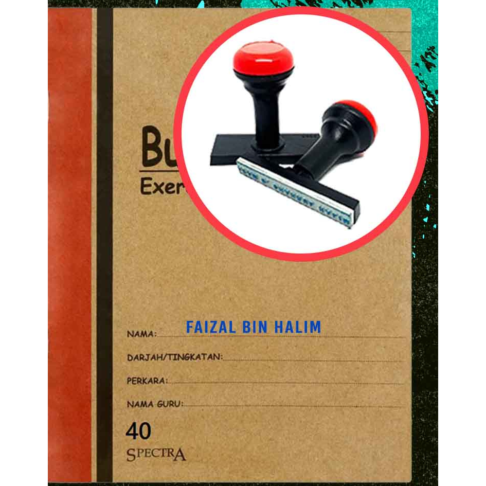 Cop Nama Untuk Kegunaan Pelajar, Cop Nama Buku, Cop Buku Nama Buku Sekolah, Name Stamp, Stamp ...