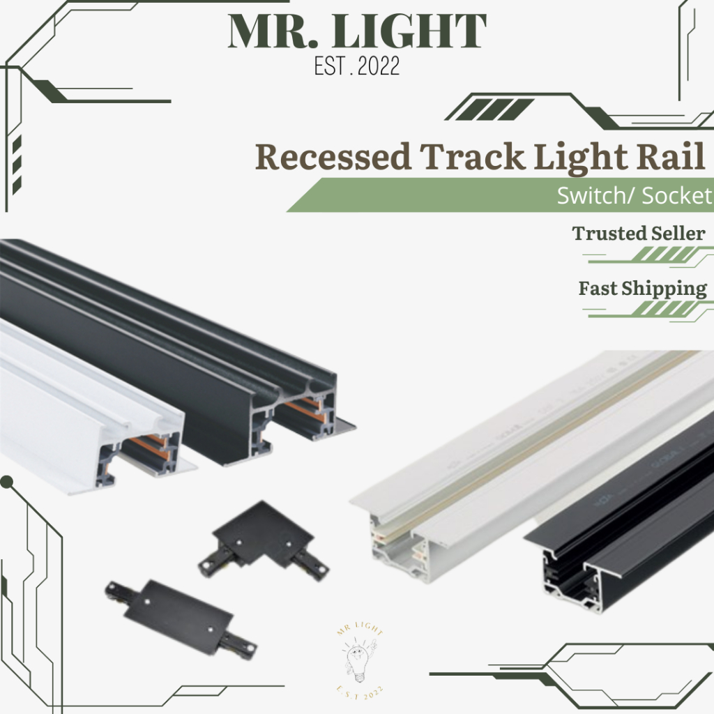 Recessed Lighting Track, LED Track Light Rail System, 1M/2M | Shopee ...