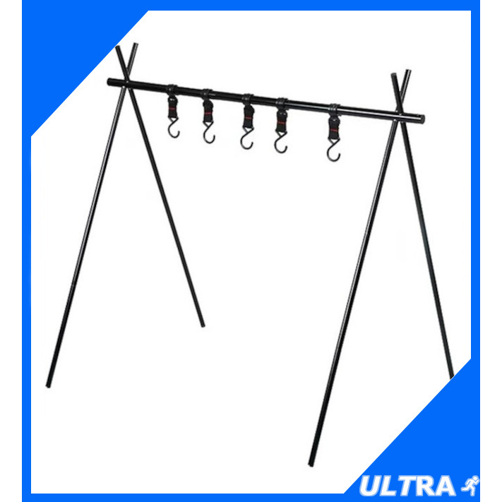 Aluminium Tripod Multifunctional Small Camping Folding Storage Rack Bag ...