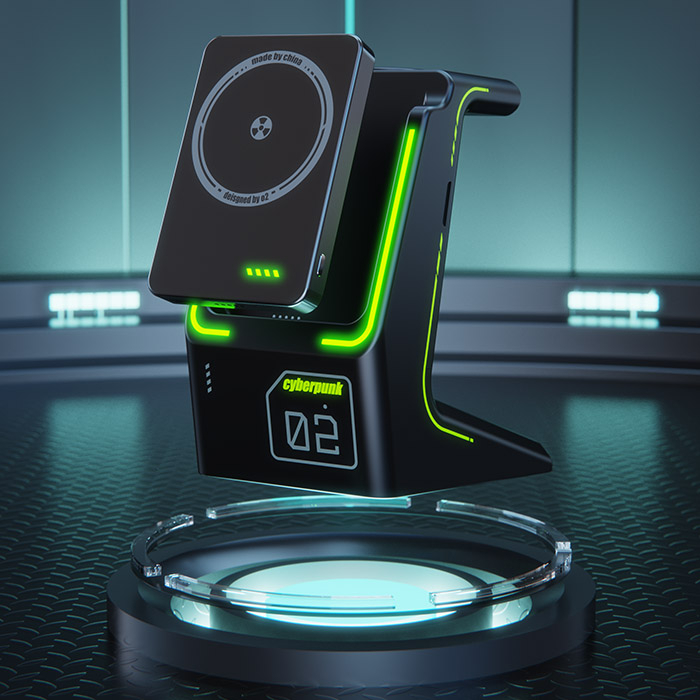 Cyberpunk 3-in-1 Magnetic Wireless Charger Wireless Charging Station ...