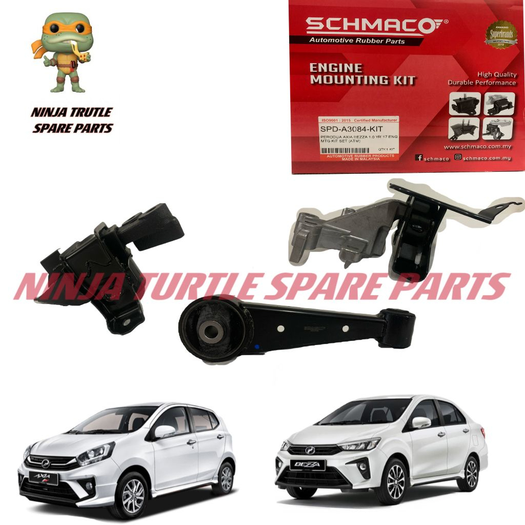 PERODUA AXIA 2017 AUTO/BEZZA 1.0 AUTO ENGINE MOUTING KIT SET SCHMACO ...