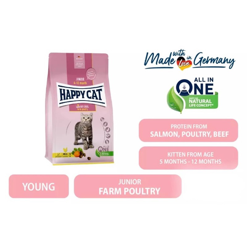 (expired: 13/7/2023) Happy cat Junior cat food 10kg (4-12months ...