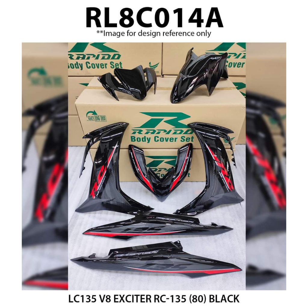 Rapido Cover Set Yamaha LC135 V8 LCV8 FI Plug And Play PNP CoverSet ...