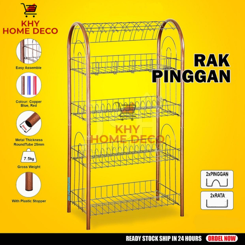 3V Tango Dishes Rack Multipurpose Kitchen Storage Rack/Bakery Rack/Rak ...