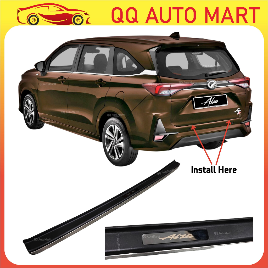 Perodua Alza 2022 Rear Bumper Protector With Chrome Lining | Shopee ...