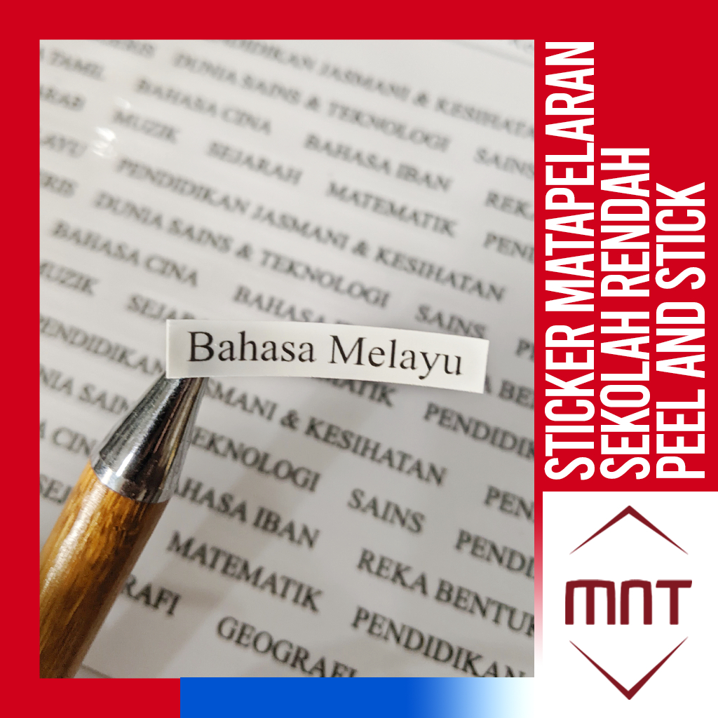 [MNT][STICKER SEKOLAH] Sticker MATA PELAJARAN Sekolah Rendah White or ...