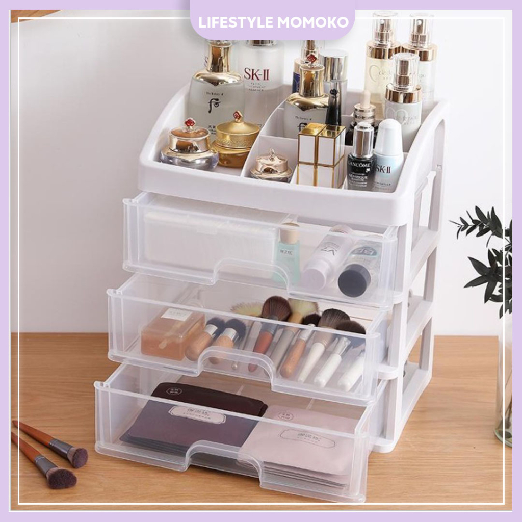 Desktop Cosmetics Plastic Storage Box Transparent Beauty Storage Box ...