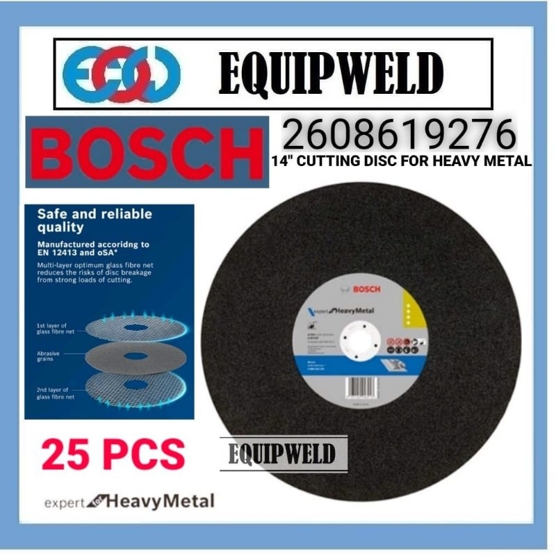BOSCH 25PCS 14" CUTTING DISC FOR HEAVY METAL - 1 BOX (355MM X 3.0MM X ...
