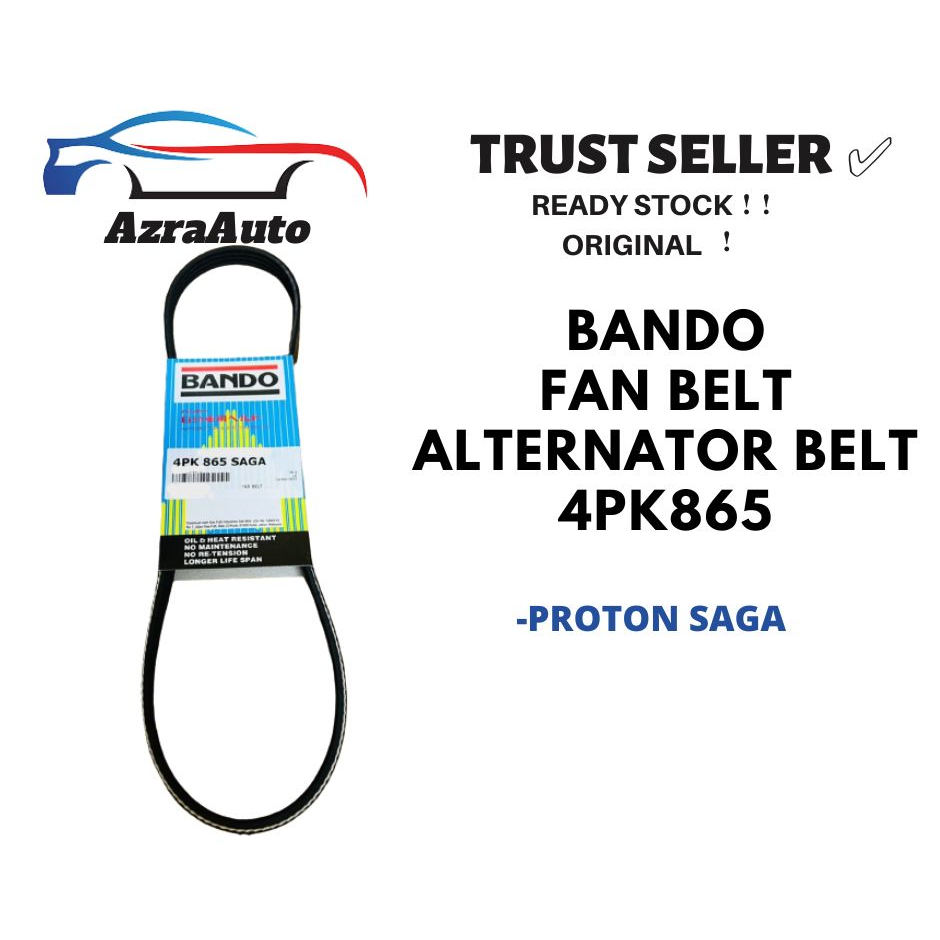 Bando Fan Belt Alternator Belt 4PK865 Sesuai Untuk Proton Saga | Shopee ...