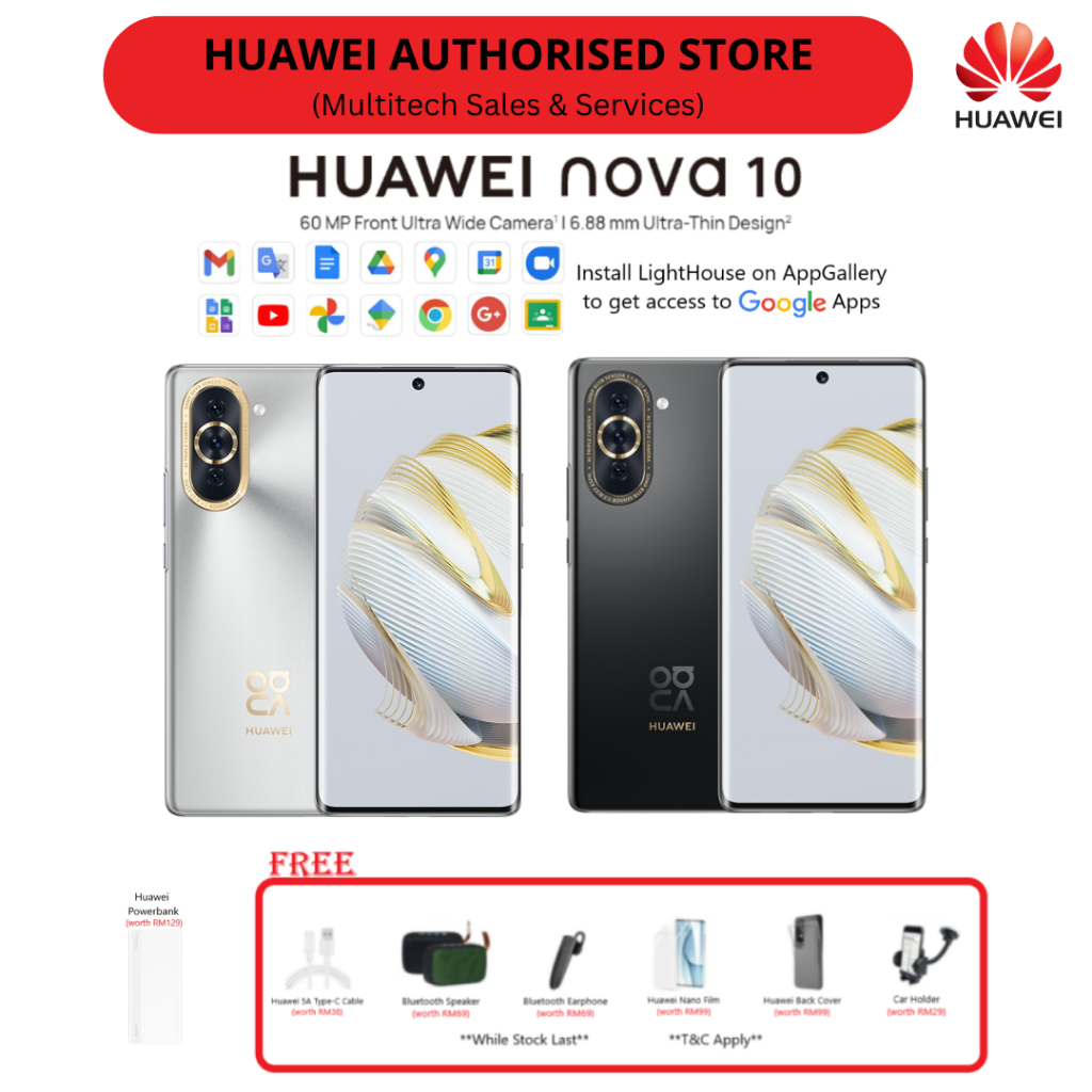Huawei Nova 10 Smart Phone 8GB + 256GB 60MP Front Camera SuperCharge 66w Ultra Thin Design ...