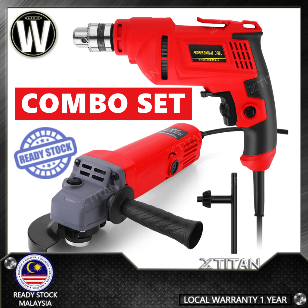 WARRIOR`🧤 3in1 Impact Drill 880W Angle Grinder 1000W Angle Grinder ...