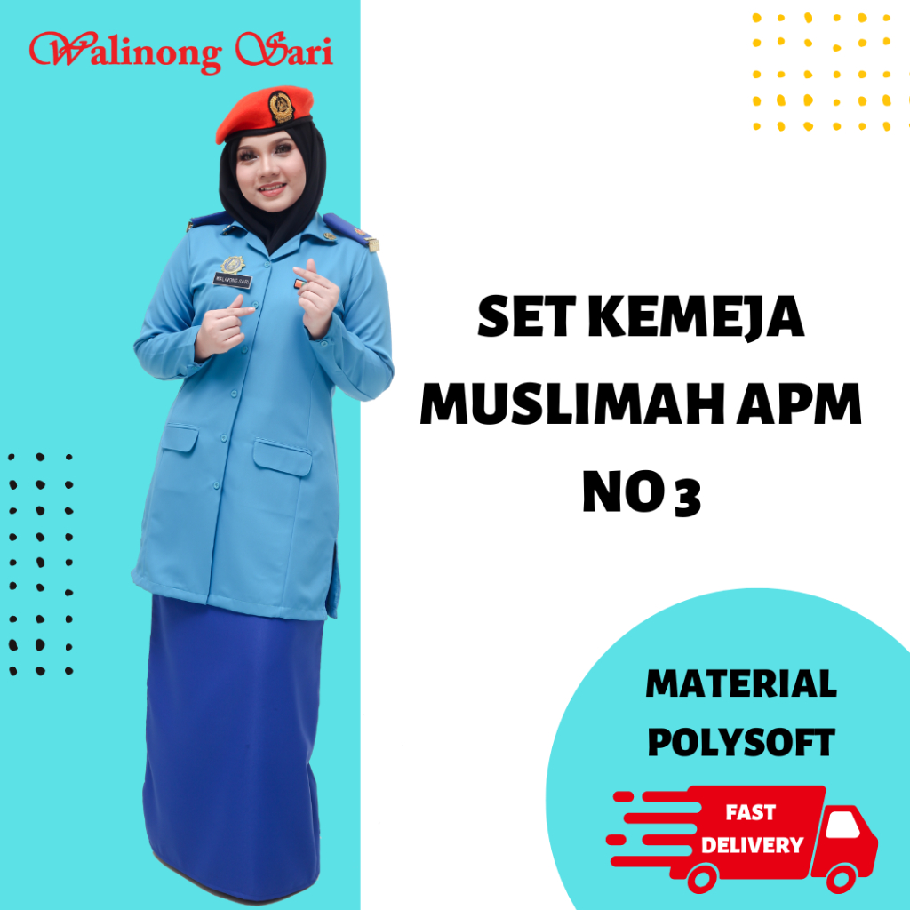 Set Kemeja Muslimah APM No.3 polysoft (SILA CHAT BERITAHU SAIZ SELUAR ...