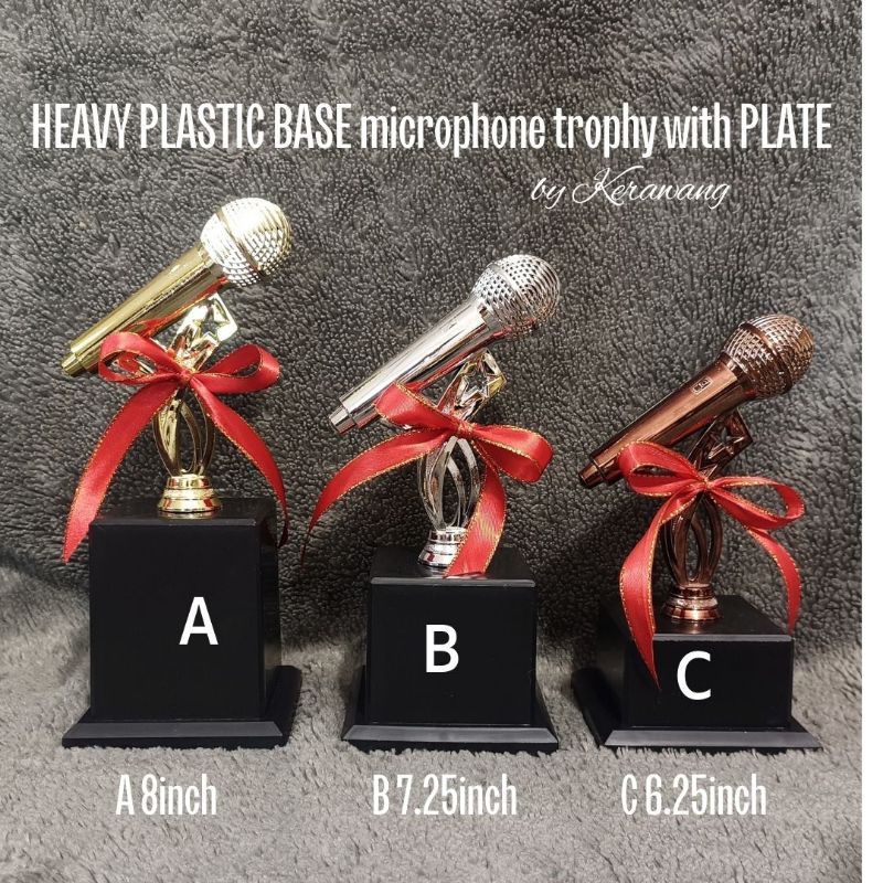 MICROPHONE trophy include PLATE | Shopee Malaysia