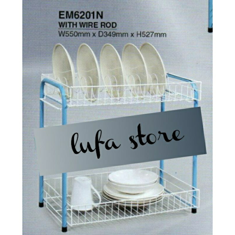 3 LAYER DISH RACK/PLATE RACK/RAK PINGGAN MANGKUK (Epoxy coating ...