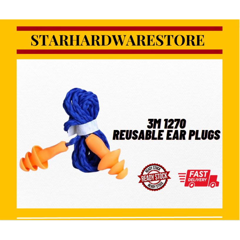 🌟READY STOCK🌟 3M 1270 Reusable Ear Plugs, Corded PVC 100% ORIGINAL ...