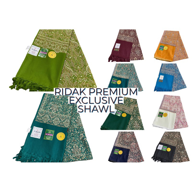 Rida' ridak Shawl Al Rawha 40"x80" pure scarves selendang pelbagai ...
