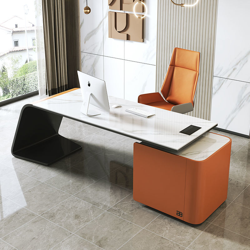 Office Desk Meja Pejabat Modern Luxury MABLE STONE Simple Desk Boss ...