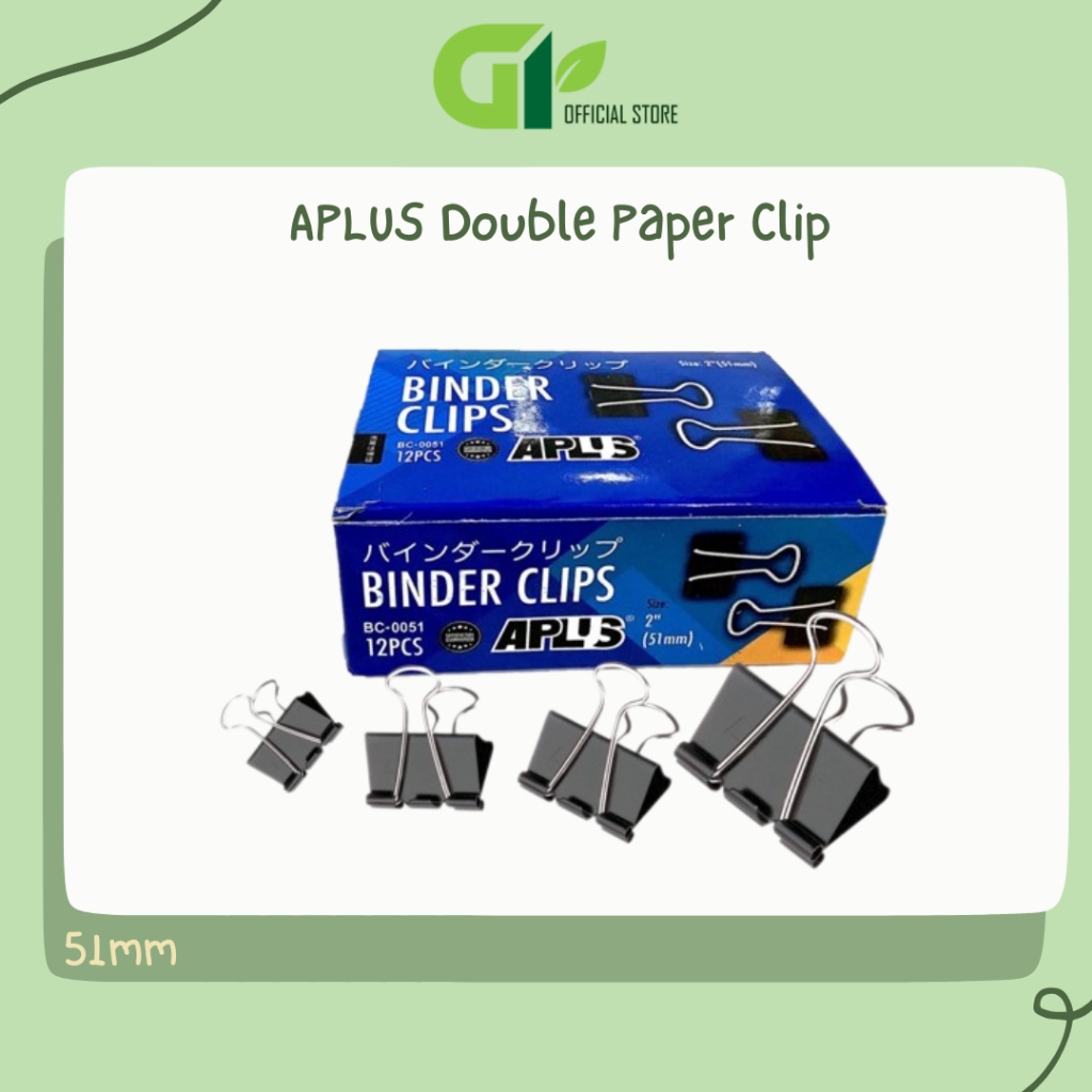 [GY Office] APLUS Double Paper/Binder Clip 51mm 12pcs/Box | Shopee Malaysia