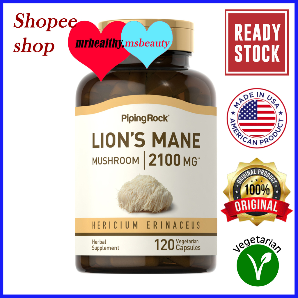 PipingRock Super Lion's Mane Mushroom, 2100 mg, 120 Vegetarian Capsules ...