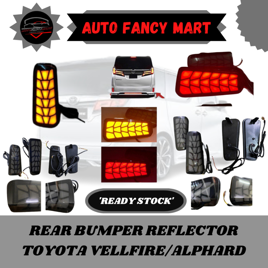 TOYOTA VELLFIRE ALPHARD ANH30 AGH30 Bumper rear reflector led running ...