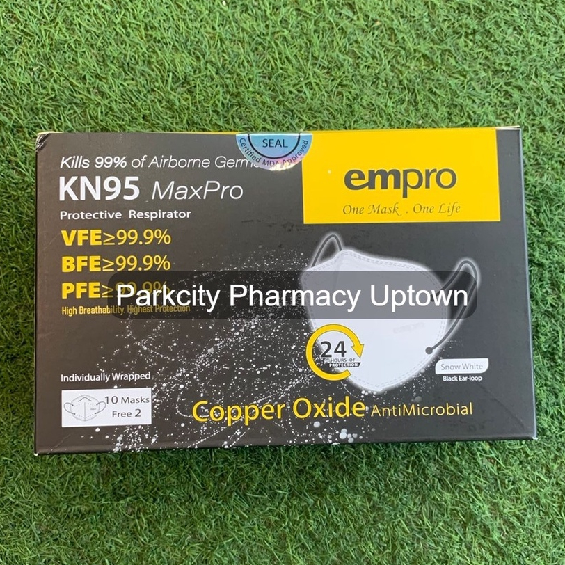 Empro KN95 Copper Oxide Max Pro Face Mask 12's - White 3531/ Black 3494 ...