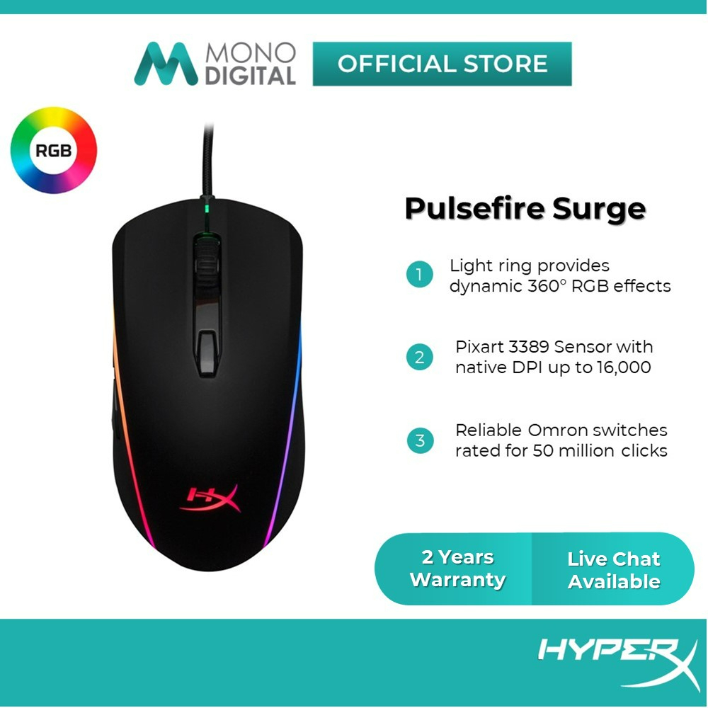 HyperX Pulsefire Surge RGB Gaming Mouse (HX-MC002B) | Shopee Malaysia