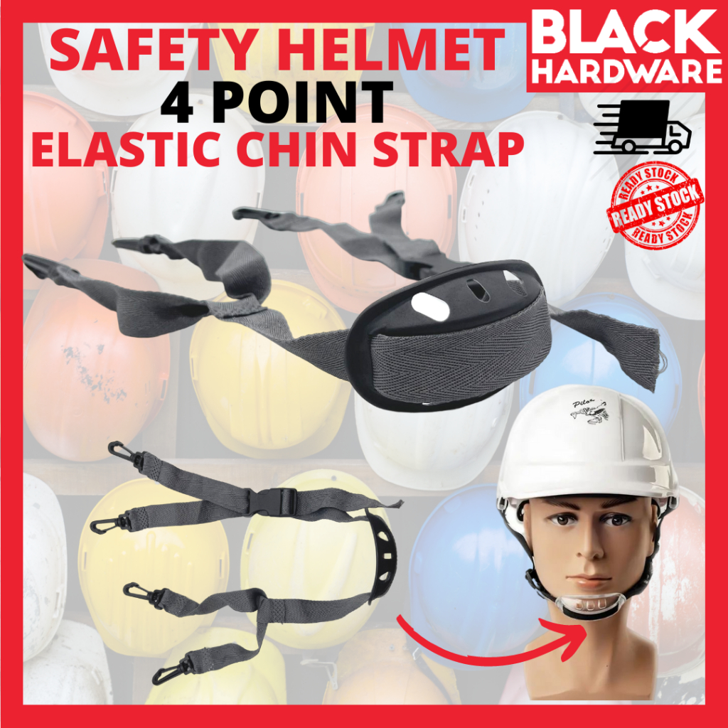 Black Hardware Replacement Elastic Chin Strap Safety Helmet Topi Tali ...